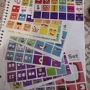 Numberblocks 21-40 Faces / for 2cm Cubes / A5 Sticker Printing ...