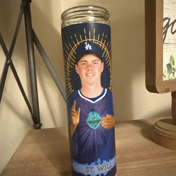Teoscar Hernández Dodgers Glass Prayer Candle - Etsy