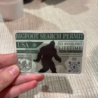 Bigfoot Search Permit 2x3.5 Wallet-sized Metal Card - Etsy