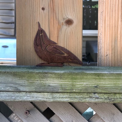 Rusty Metal Crow Fence Post Topper / Raven / Bird Art / Garden - Etsy
