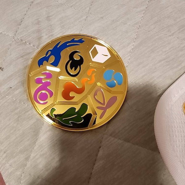 Galar Pokemon Sword and Shield Gym Badge in Gold and Silver Medal Form ...