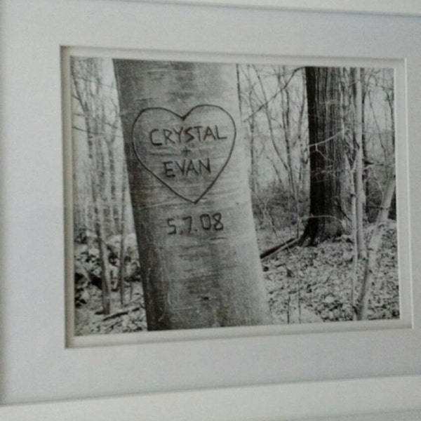 Personalized Carved Tree Art Print, Gift for Couple, Boyfriend Gift ...