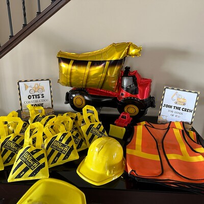 EDITABLE Construction Party Signs, DIY Construction Party Signs ...