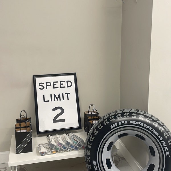 Editable Speed Limit Sign, Race Car Birthday Party Sign, Racing Party ...