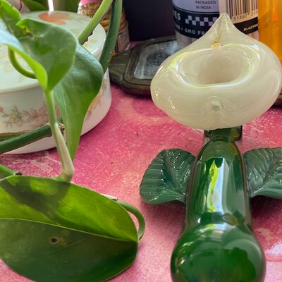 Lily Glass Pipe Calla Flower Pipe Big Smoking Pipe - Etsy