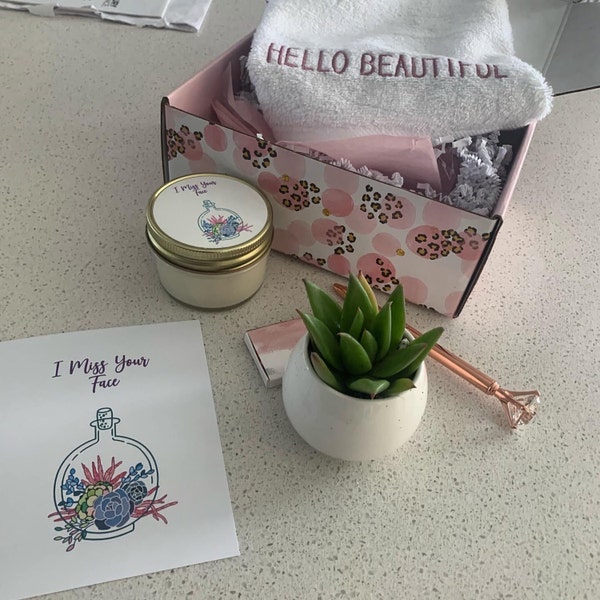 I Miss You Succulent Gift Box, I Miss Your Face, Best Friend Gift Set ...
