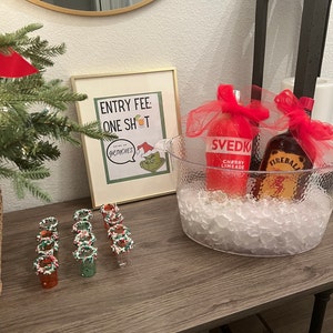 Entry Fee: One Shot - Christmas Grinch - Printable Sign - Etsy