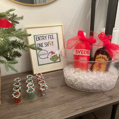 Entry Fee: One Shot Christmas Printable Sign - Etsy
