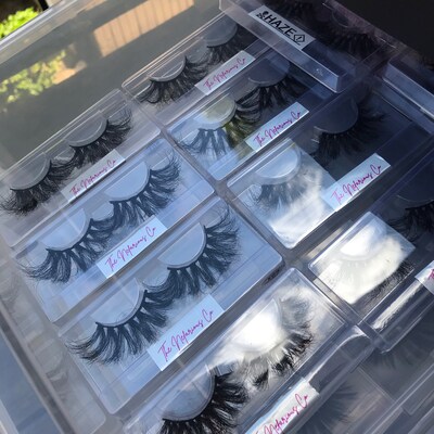 Eyelash Custom Name Case Stickers Labels Rectangle Clear Transparent ...