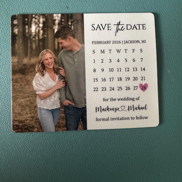 Save the Date Magnet Photo Invitation Save the Date Collage With ...