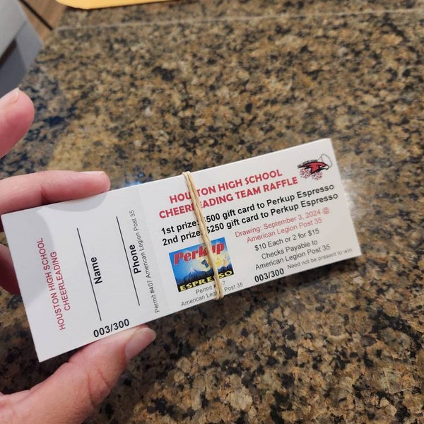 Custom Printed Raffle Tickets With Perforated Stub | Full-color Design ...