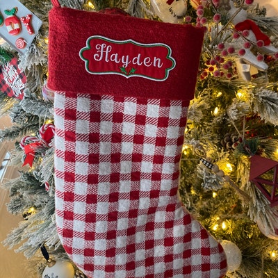 Christmas Stocking NAME PATCH 5 X 2 Custom Personalized Iron on or Sew ...