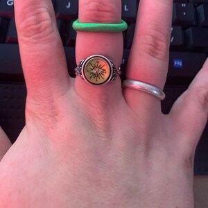 Working Compass Ring Sterling Silver, Silver Twig Ring, Compass Jewelry ...