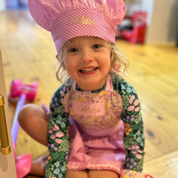 Barbie Apron Set | Barbie Inspired | Kids Apron and Hat | Kids Apron ...