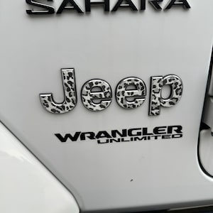 Animal Print Jeep Emblem Sticker Decal, Wrangler JK, TJ, JL, Gladiator ...