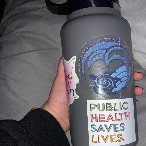 Public Health Saves Lives - White Waterproof Vinyl Sticker ...