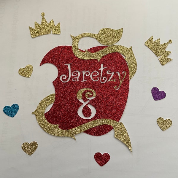 PERSONALIZED Descendants Movie - Apple Symbol With Customized Name and ...