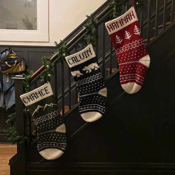 The Forest Fair Isle Stocking Crochet Pattern - Etsy