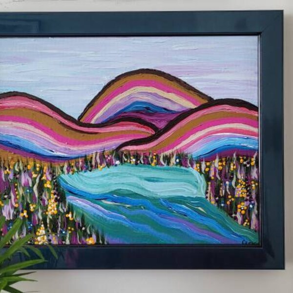 3D Flower Vase | Wood Panel | Floral Texture Art | Original Acrylic ...