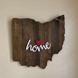 Ohio Cut Out With 3D Home and Heart Ohio Wood Cut Out - Etsy