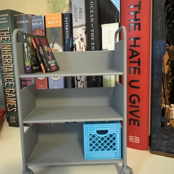 1/6 Scale 3 Shelf Mini Library Cart/ Mini Brands Books / Mini Books ...