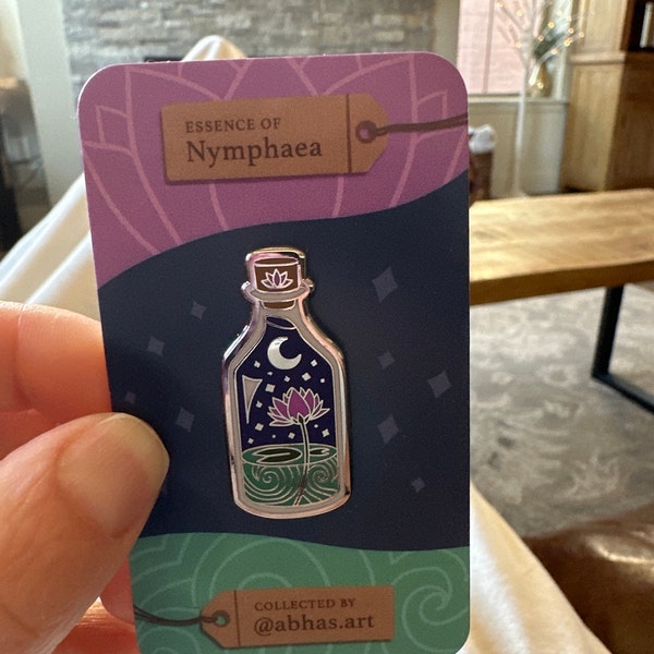 Essence of Nymphaea Enamel Pin | Magic Water Lily in a Witch Bottle ...