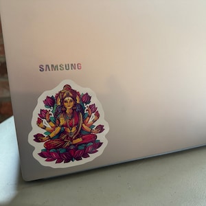 Goddess Saraswati Laptop Sticker - Divine Art for Creativity and Wisdom ...