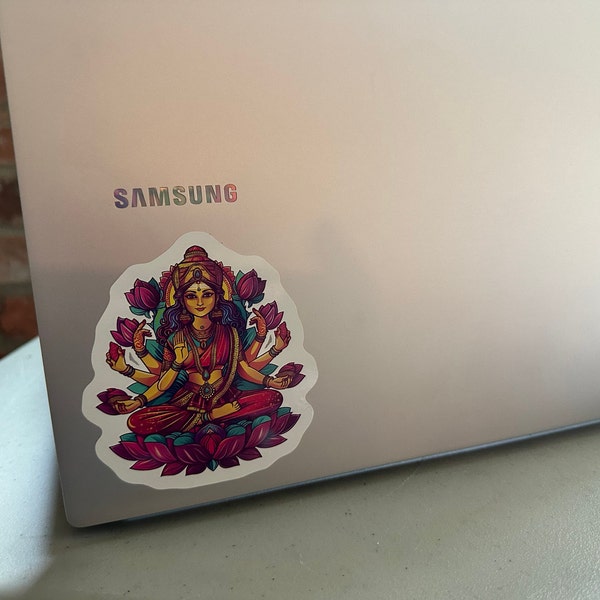 Goddess Saraswati Laptop Sticker - Divine Art for Creativity and Wisdom ...