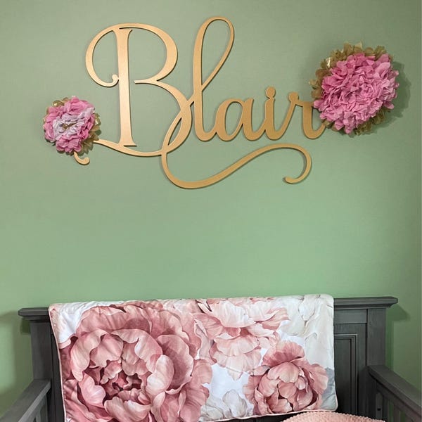 Last Name Wood Sign Leaving Room Decor Name Wall Hanging Sparkle ...