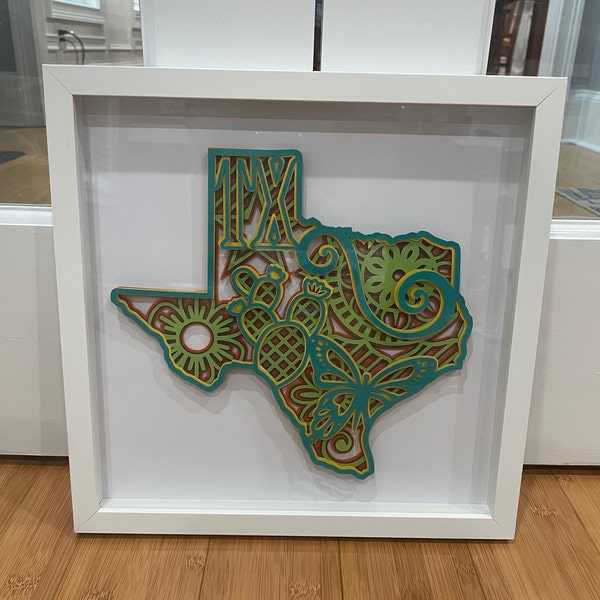 Layered 3D Mandala Texas State SVG 5 Layers | 3D Layered DXF Laser Cut ...