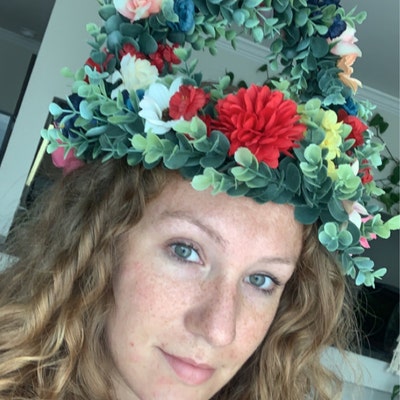 Midsommar May Queen Crown, Flower Crown With Arch, Giant Flower Crown ...