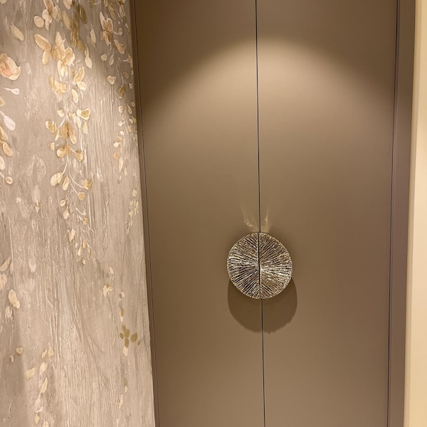 Metal Round Contemporary Front Door Pull , the Sun Rise Texture Main ...