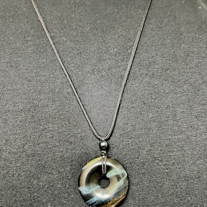 Mookaite 30mm Donut Pi Stone Pendant With Adjustable Necklace - Etsy