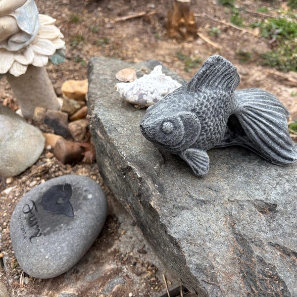 Nishikigoi Koi Fish Concrete Statue - Home or Garden, Cement Statue ...