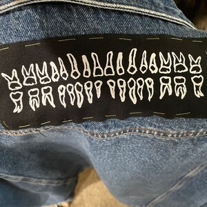 Moon Flower Back Patch Print on Black Cotton Canvas - Etsy