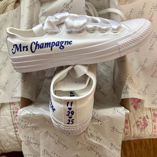 Personalized Wedding Converse Sneakers, Personalised Bridal Trainers ...