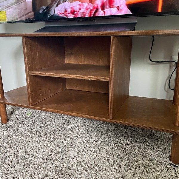 Tv Stand With Storage Console, Modern Walnut Television Livingroom ...