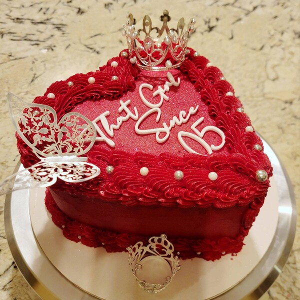 Mini Acrylic Cake Topper Heart Cake Topper Birthday Cake Charm Word ...