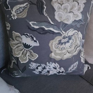 Charcoal Curtains Tonic Living Kalida Bird Curtains Dark Grey Cotton ...