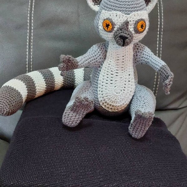 CROCHET PATTERN Lester the Lemur Crochet Amigurumi Stuffed Animal Plush ...