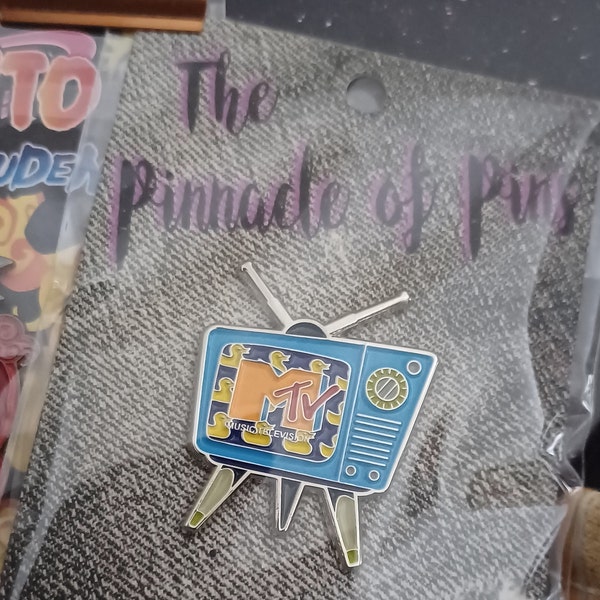 Retro MTV Enamel Pin: 80's Pop Culture TV Lapel Pin - Etsy