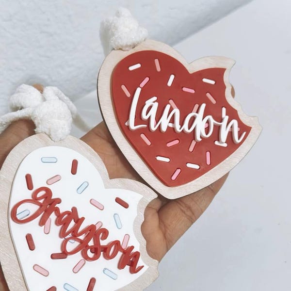 Heart Cookie Valentines Day Tags| Heart Tag| Valentines Tags ...