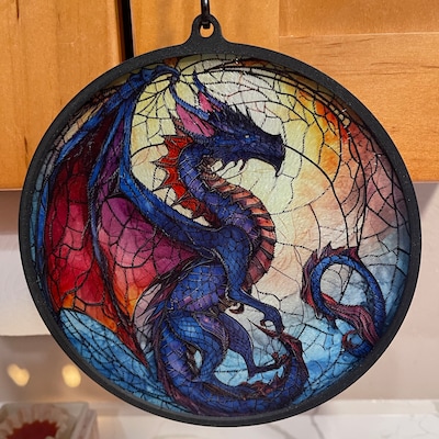 Azure Dragon Stained Glass Window Azure Dragon Window Film Azure Dragon ...