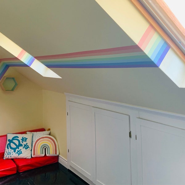 Rainbow Wall Border, Rainbow Wall Border Removable Fabric Wall Decal ...