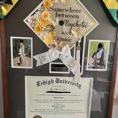 Custom Graduation Diploma Frame Tassel Photo Cap Engraving Display Case ...