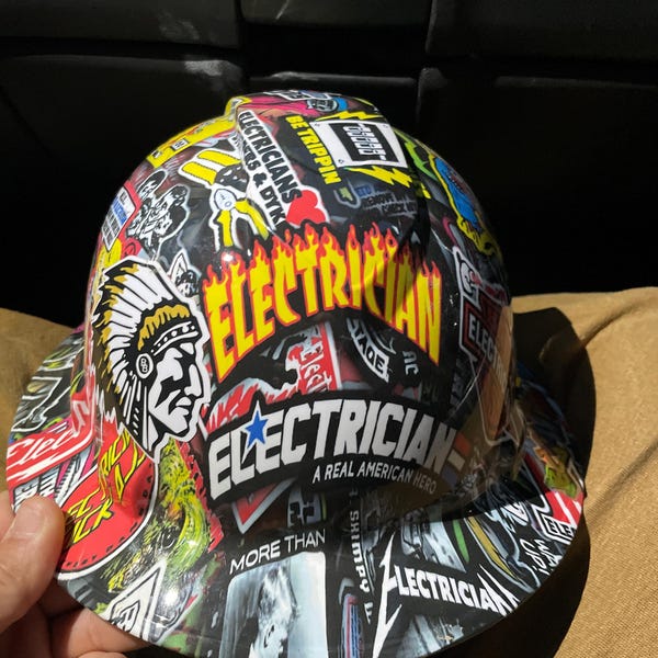 Full Brim Hydro Dipped Custom Hard Hat in Big Bad Boss Man Killer ...