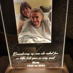 Custom Personalized Photo LED Wood Stand Room Night Light up Table Lamp ...