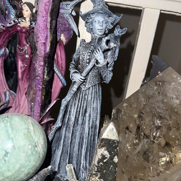 Victorian Witch Statue, Hand Painted Resin Sculpture | Gothic Victorian ...
