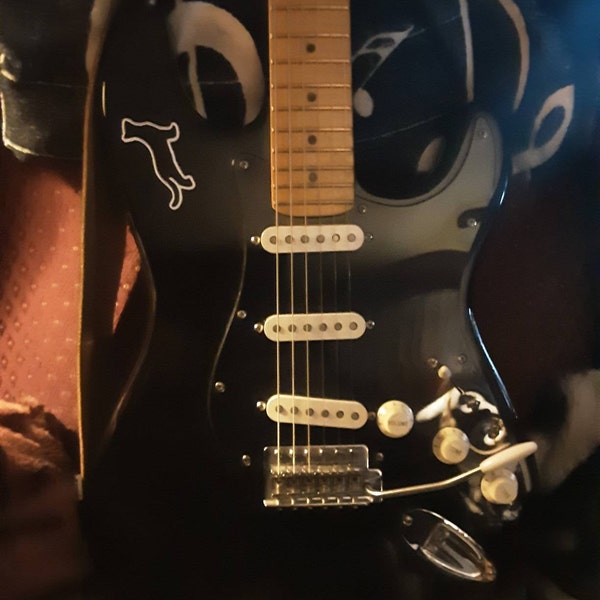 David Gilmour Black Cat Guitar Decal Sticker Luck and Strange Black ...