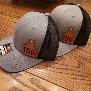 YOUR BRAND Leather Ear Tag Trucker Hat Personalized With - Etsy
